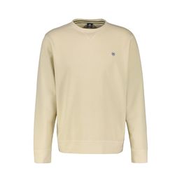 Sweatshirt Lerros, Herren, Gr. XL, wei&szlig; (bone wei&szlig;), Sweatware, Obermaterial: 100% Baumwolle, unifarben, regular fit taillenbedeckt, Rundhals, Rippb&uuml;ndchen, Sweatshirts Sweatshirt, mit Logo Stickerei
