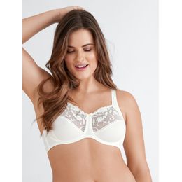 B&uuml;gelloser BH Felina "Moments", Damen, Gr. 90, Cup B, gelb (vanille), Spitze, Obermaterial: 80% Polyamid, 13% Polyester, 7% Elasthan, unifarben, BHs B&uuml;gelloser BH, mit Spitze, Blumenstickerei, St&uuml;tzfunktion und Vollk&ouml;rbchen