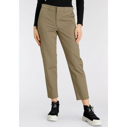 Levi's Chinohose LEVI'S "ESSENTIAL", Damen, Gr. 28, L&auml;nge 27, gr&uuml;n (khaki), Web, Obermaterial: 98% Baumwolle, 2% Elasthan, unifarben, regular fit kn&ouml;chelfrei, Hosen Chinohose, mit Taschen