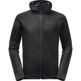 Fleecejacke Jack Wolfskin "BAISELBERG HOODED FZ M", Herren, Gr. M (50), schwarz, Obermaterial: 95% Polyester, 5% sonstige Fasern. Futter: 100% Polyester, Jacken Fleecejacke