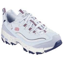 Sneaker Skechers "D'LITES-BOLD VIEWS", Damen, Gr. 35, blau (hellblau), Leder, Textil, Schuhe Sneaker, Freizeitschuh, Halbschuh, Schn&uuml;rschuh mit Air-Cooled Memory Foam