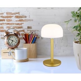 Globo LIGHTING LED Tischleuchte "NORMAN", gold (messingfarben matt), 1, 1 Stk., Leuchten, Akkutischleuchte auch f&uuml;r drau&szlig;en, Zugschalter Kordel, Akkulampe, LED Tischleuchte