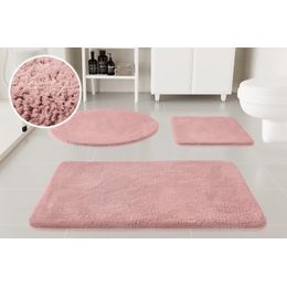 Badematte OTTO HOME "Neele", rosa, H:20mm, Polyester, Badematten, Badematte, Badteppich, getuftet, modern, Uni, antirutsch, flauschig, Hochflor