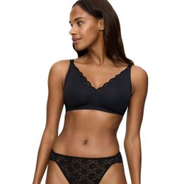 Minimizer-BH Triumph "Amourette N01", Damen, Gr. 95, Cup D, schwarz, Microtouch, Obermaterial: 75% Polyamid, 25% Elasthan, unifarben, BHs Minimizer-BH, mit Spitzendetails und ohne B&uuml;gel, Topseller