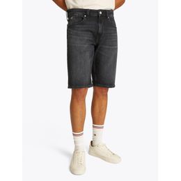 Jeansshorts Tommy Jeans "RONNIE SHORT", Herren, Gr. 30, N-Gr, schwarz (denim schwarz), Denim/Jeans, Obermaterial: 99% Baumwolle, 1% Elasthan, Jeans Jeansshorts