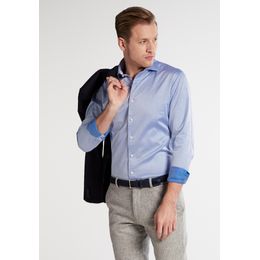 Langarmhemd Eterna "SLIM FIT", Herren, Gr. 41, Normalgr&ouml;&szlig;en, hellblau, Twill, 100% Baumwolle, schmal, Manschette, Hemden Langarmhemd, EASY IRON (b&uuml;gelleicht)
