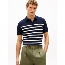 Poloshirt Tommy Hilfiger "ESSENTIAL COTTON KNITTED", Herren, Gr. L, desert sky, ivory petal, Strick, Obermaterial: 100% Baumwolle, Rippb&uuml;ndchen, Shirts Poloshirt