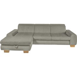 Ecksofa "SO 3400 Sitzh&ouml;he 47cm oder 49cm, Sitztiefe verstellbar, B/T: 307/195cm", lind, B:307cm H:84cm T:195cm, 88% Polyester;12% Polyamid, SET ONE BY Musterring, Sofas, Ecksofa, whlw. mit Funktion, Kaltschaum, in Cord, lind, Sitzh&ouml;he 47