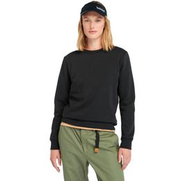 Sweatshirt Timberland "EXETER RIVER BRUSHED BACK CREW SWEA", Damen, Gr. XS, schwarz, Jersey, Obermaterial: 80% Baumwolle, 20% Polyester, Rundhals, Sweatshirts Sweatshirt