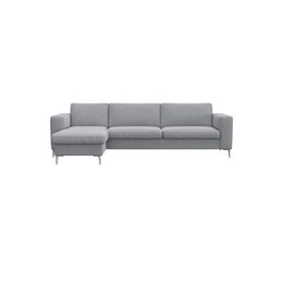 Ecksofa FLEXLUX "Fiore, super Sitzkomfort durch Kaltschaum im Sitz, L-Form", grau (sophisto gre), B:262cm H:85cm T:92cm, 100% Polyester, Sofas, Ecksofa, breite Armlehnen, Kaltschaum, F&uuml;&szlig;e Alu