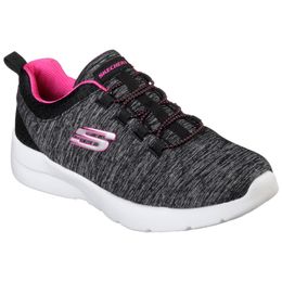 Slip-On Sneaker Skechers "DYNAMIGHT 2.0-IN A FLASH", Damen, Gr. 37, schwarz (schwarz, pink), Synthetik, Textil, Schuhe Slip-On Sneaker, Slipper, Freizeitschuh, Komfortschuh f&uuml;r Maschinenw&auml;sche geeignet, Topseller