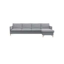 Ecksofa FLEXLUX "Fiore, L-Form, bequem und komfortabel durch hochwertigem Sitzaufbau", grau (sophisto gre), B:280cm H:85cm T:159cm, Sofas, Ecksofa, schmale Armlehnen, Kaltschaum, F&uuml;&szlig;e Alu+ Eiche