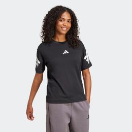 T-Shirt adidas Sportswear "FUTURE ICONS 3-STREIFEN", Damen, Gr. M, schwarz, Obermaterial: 100% Baumwolle, normal, Rundhals, Shirts T-Shirt