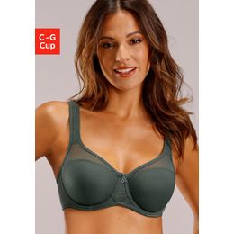 Minimizer-BH Nuance, Damen, Gr. 90, Cup E, gr&uuml;n (dunkelgr&uuml;n), Netz, Obermaterial: 79% Polyamid, 15% Polyester, 6% Elasthan, BHs Minimizer-BH, mit B&uuml;gel und transparenten Netzeins&auml;tzen im Obercup, Topseller