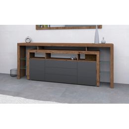 borchardt M&ouml;bel Sideboard BORCHARDT M&Ouml;BEL "Rosario", grau (vintage, graphit matt), B:220cm H:88cm T:35cm, Sideboards, Sideboard, Breite 220 cm