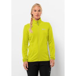 Fleecejacke Jack Wolfskin "KOLBENBERG FZ W", Damen, Gr. XXL (48), gelb (firefly), Obermaterial: 95% Polyester, 5% sonstige Fasern. Futter: 100% Polyester, Jacken Fleecejacke