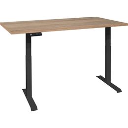 M&auml;usbacher Schreibtisch M&Auml;USBACHER "Big System Office", schwarz (schwarz matt, eiche s&auml;gerau, schwarz matt, eiche s&auml;gerau), B:180cm, Tische, Schreibtisch, Breite 180 cm, elektrisch h&ouml;henverstellbar
