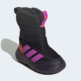Winterstiefel adidas Sportswear "WINTERPLAY KIDS", M&auml;dchen, Gr. 25, core schwarz, lila burst, impact orange, Textil, Schuhe Winterstiefel, f&uuml;r Kinder