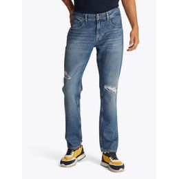 Slim-fit-Jeans Tommy Jeans "Scanton Slim", Herren, Gr. 31, L&auml;nge 34, blau (denim medium), Denim/Jeans, Obermaterial: 82% Baumwolle, 18% Lyocell, slim fit lang, Jeans Slim-fit-Jeans, Slim‑Fit‑Jeans mit mittlerer Leibh&ouml;he, 5‑Pocket‑Design