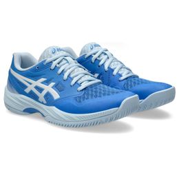 Indoorschuh asics "GEL-COURT HUNTER 3", Damen, Gr. 38, wei&szlig; (blau coast, wei&szlig;), Synthetik, Textil, Schuhe Indoorschuh