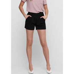 Jacqueline de Yong Shorts JDY "JDYGEGGO SHORTS JRS NOOS", Damen, Gr. XS (34), N-Gr, schwarz (schwarz detail:schwarz button), Jersey, Obermaterial: 95% Polyester, 5% Elasthan, unifarben, regular fit kurz, Hosen Shorts