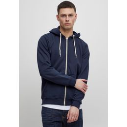 Kapuzensweatjacke Blend "BHNOAH", Herren, Gr. S, blau, Sweatware, Obermaterial: 60% Baumwolle, 40% Polyester, kontrastfarbene Details, unifarben, slim fit h&uuml;ftlang, Rippb&uuml;ndchen, Sweatjacken Kapuzensweatjacke