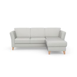 Sit & More Ecksofa SIT & MORE "Visby L-Form", grau (hellgrau), B:248cm H:87cm T:162cm, Sofas, Ecksofa, Wahlweise mit Bettfunktion und Bettkasten, frei im Raum stellbar