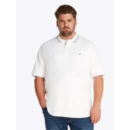 Tommy Hilfiger Big & Tall Poloshirt "BT-PLACKET INTEREST REG POLO-B", Herren, Gr. XXL, wei&szlig;, Web, Obermaterial: 96% Baumwolle, 4% Elasthan, TOMMY HILFIGER BIG & TALL, regular fit normal, Rundhals, eingesetzt,&Auml;rmel ohne &Auml;rmelschlitz B&uuml;ndchen, Shirts Poloshirt, Gro&szlig;e Gr&ouml;&szlig;en