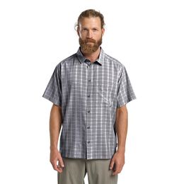 Funktionshemd Jack Wolfskin "MESETA SHIRT M", Herren, Gr. L (52), N-Gr, check stark, Single Jersey, Obermaterial: 100% Polyester, Hemden Funktionshemd