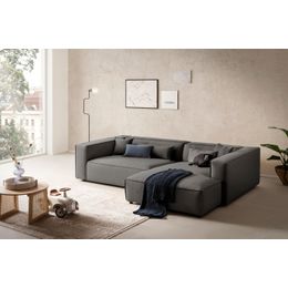 Ecksofa "PIARA XXL, Big-Sofa, Cord, Leinenoptik o. Strukturstoff, L-Form", grau (anthrazit), B:288cm H:66cm T:198cm, 100% Polyester, LeGer Home by Lena Gercke, Sofas, Ecksofa, wahlweise Ottomane rechts/links, Kedernaht, extra tiefe Sitzfl&auml;che
