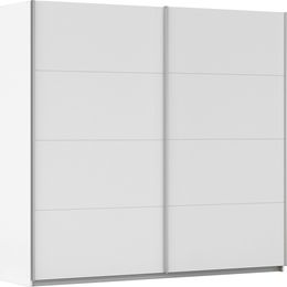 Schwebet&uuml;renschrank OTTO HOME "Kleiderschrank Schrank Garderobe Schlafzimmerschrank THANOS", wei&szlig; (alpinwei&szlig;), B:226cm H:210cm T:62cm, Holzwerkstoff, Schr&auml;nke, Schwebet&uuml;renschrank, Optional mit Spiegel, Metall-Griffleisten alufarben MADE IN GERMANY