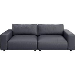 Big-Sofa Musterring "LUCIA", grau (fango bax), B:252cm H:81cm T:124cm, Flachgewebe FLORIS (100% Polyester);Flachgewebe VALMONT (60% Baumwolle/ 40% Leinen);Microfaser CRONA (100% Polyester), Sofas, Big-Sofa, in vielen Qualit&auml;ten und 4 unterschiedlichen N&auml;hten, 2,5-Sitzer