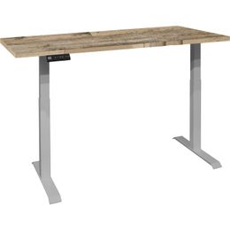 M&auml;usbacher Schreibtisch M&Auml;USBACHER "Big System Office", silber (silber, drift wood, silber, drift wood), B:160cm, Tische, Schreibtisch, Breite 160 cm, elektrisch h&ouml;henverstellbar