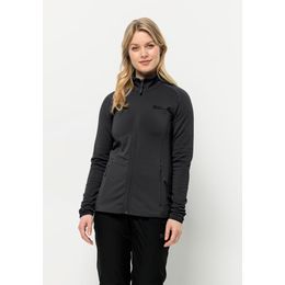Fleecejacke Jack Wolfskin "BAISELBERG FZ W", Damen, Gr. XS, schwarz, Obermaterial: 95% Polyester, 5% Elastan. Futter: 100% Polyester, Jacken Fleecejacke