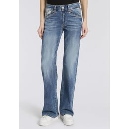 Bootcut-Jeans Herrlicher "Prime New Denim Light", Damen, Gr. 27, L&auml;nge 34, ocean fade, Denim/Jeans, Obermaterial: 98% Baumwolle, 2% Elasthan, weit kn&ouml;chellang, Jeans Bootcut-Jeans, mit Stretch