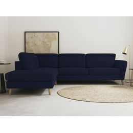 Ecksofa Home Affaire "MARSEILLE 278/202 cm, L-Form, Ottom. rechts/links, verschiedene Bez&uuml;ge", blau, B:278cm H:88cm T:202cm, Webstoff (100% Polyester);Struktur fein (58% Polyester, 22% Polypropylen);Filzoptik (100% Polyester), Sofas, Ecksofa, Massivholzbeine Eiche, Landhausstil, Wellenunterfederung