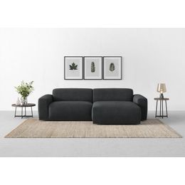Ecksofa Trendmanufaktur "Braga, mit hochwertigem Kaltschaum, L-Form, in Cord erh&auml;ltlich", grau (anthrazit), B:255cm H:72cm T:160cm, 100% Polyester, Sofas, Ecksofa, modernes Sofa, Couch mit hohem Sitzkomfort, 255/72/160 cm (B/H/T)