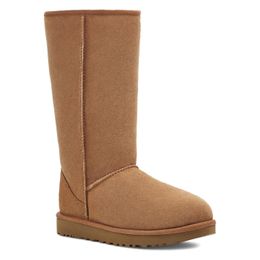 UGG Australia Winterstiefel UGG "Unisex CLASSIC TALL II", Damen, Gr. 8 (39), Normalschaft, braun (chestnut), Lammfell, Veloursleder, Schuhe Winterstiefel, Stiefel, Schlupfstiefel zum Schlupfen