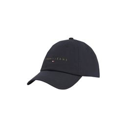 Baseball Cap Tommy Jeans "TJM LINEAR LOGO CAP", Damen, schwarz, Web, Baumwolle, unifarben, Caps Baseball Cap, UNISEX Klemmverschluss, gro&szlig;e Logostickerei