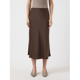 Midirock Y.A.S "YASPELLA HW MIDI SKIRT S. NOOS", Damen, Gr. XL (42), braun (chocolate braun), Web, Obermaterial: 97% Polyester, 3% Elasthan, unifarben, regular fit wadenlang, R&ouml;cke Midirock