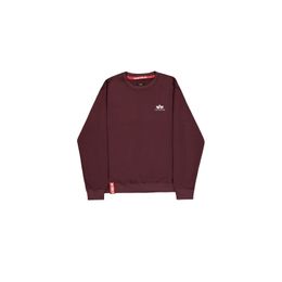 Sweater Alpha Industries "Basic Sweatshirt SL", Herren, Gr. 3XL, rot (deep maroon), Obermaterial: 80% Baumwolle, 20% Polyester, regular fit, Sweatshirts Sweater