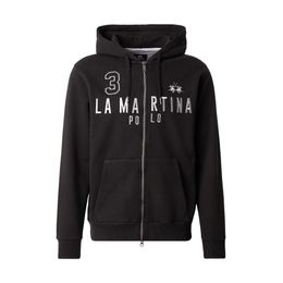 La Martina Sweatjacke 'MBF305' Herren Gr&ouml;&szlig;e M schwarz / naturwei&szlig;