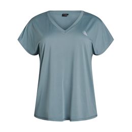 Active By Zizzi T-Shirt 'ABASIC' Damen Gr&ouml;&szlig;e 5XL/6XL rauchblau