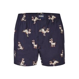 Happy Shorts Boxershorts Herren Gr&ouml;&szlig;e M ecru / marine / braun
