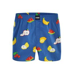 Happy Shorts Boxershorts 'Vitamin C' Herren Gr&ouml;&szlig;e XL cyanblau / gelb / gr&uuml;n