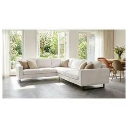 Ecksofa Home Affaire "Pinto, XXL, 250/290 cm, langer Schenkel, Ottomane", beige (natural), B:290cm H:85cm T:250cm, 90% Polyester, 10% Nylon, Sofas, Ecksofa, Cord, Chenille, Lederoptik, mit Keder, Metallf&uuml;&szlig;e, Wellenunterfederung