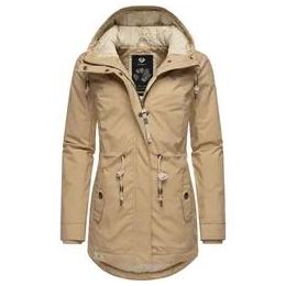 Winterjacke Ragwear "Monadis Black Label", Damen, Gr. XL (42), grau (taupe), Au&szlig;enmaterial: 65% Polyester, 35% Baumwolle. Innenfutter: 100% Polyester. Wattierung: 100% Polyester, figurbetont Po-bedeckend, hoch geschlossener Ausschnitt, &Auml;rmel ohne &Auml;rmelschlitz Rippstrickb&uuml;ndchen, Jacken Winterjacke, stylischer Winterparka f&uuml;r die kalte Jahreszeit