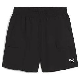 Shorts Puma "WARDROBE ESS Relaxed 6" Cargoshorts Herren", Damen, Gr. M, Normalgr&ouml;&szlig;en, schwarz, Obermaterial: 100% Nylon. Seitentasche &ndash; Oben: 100% Polyester. Seitentasche &ndash; Unten: 100% Nylon. R&uuml;cktaschenbeutel: 100% Polyester, unifarben, relaxed fit, Hosen Shorts