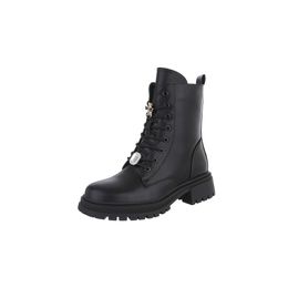 Ital-Design Schn&uuml;rstiefelette Damen Gr&ouml;&szlig;e 39 schwarz Winterschuhe