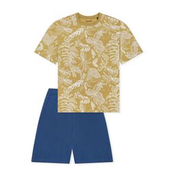 Schiesser Shorty ' Nightwear ' Jungen Gr&ouml;&szlig;e 152 blau / khaki / wei&szlig;